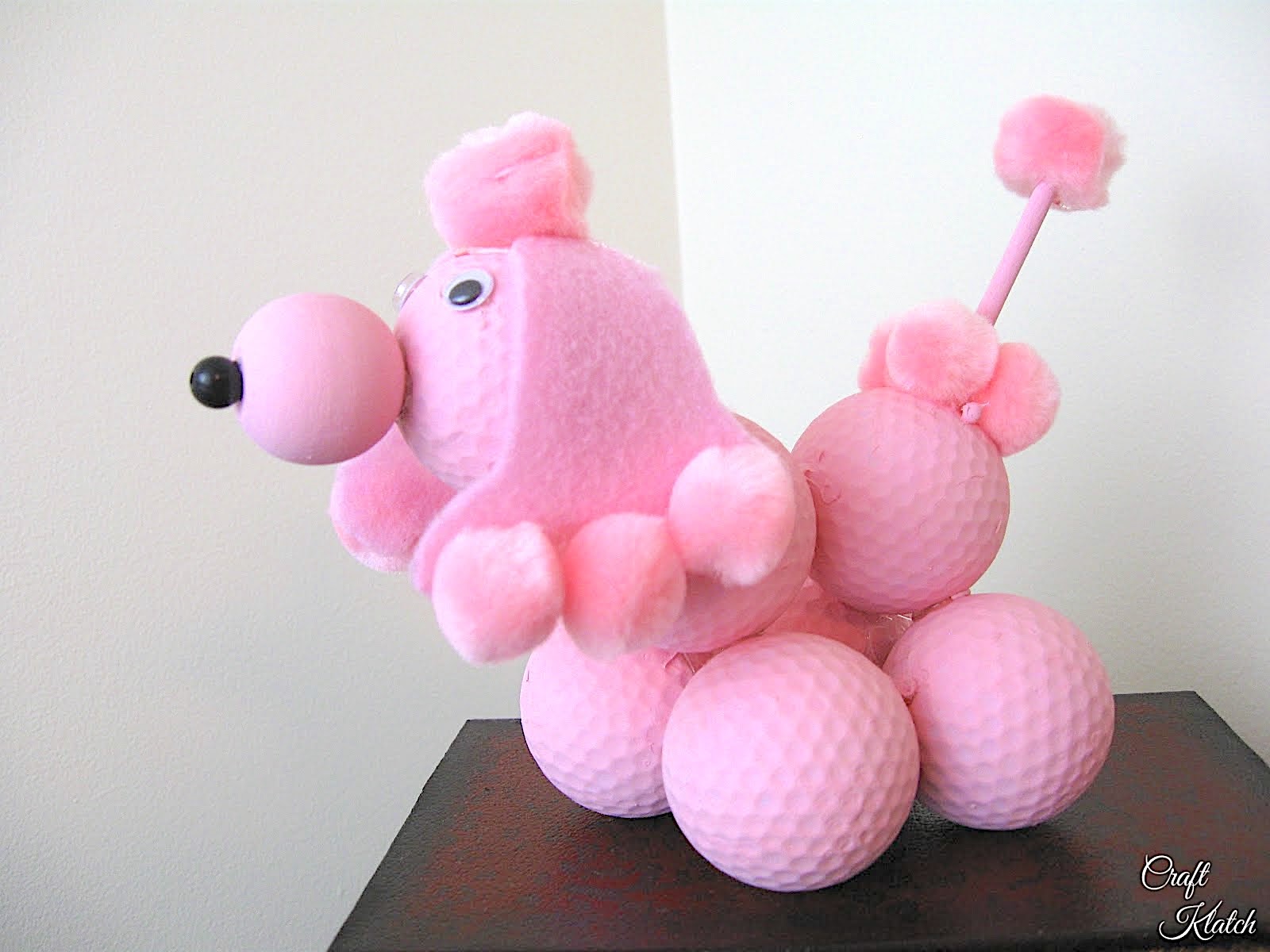 Pink Golf Ball Poodle Craft with Video Tutorial - Craft Klatch
