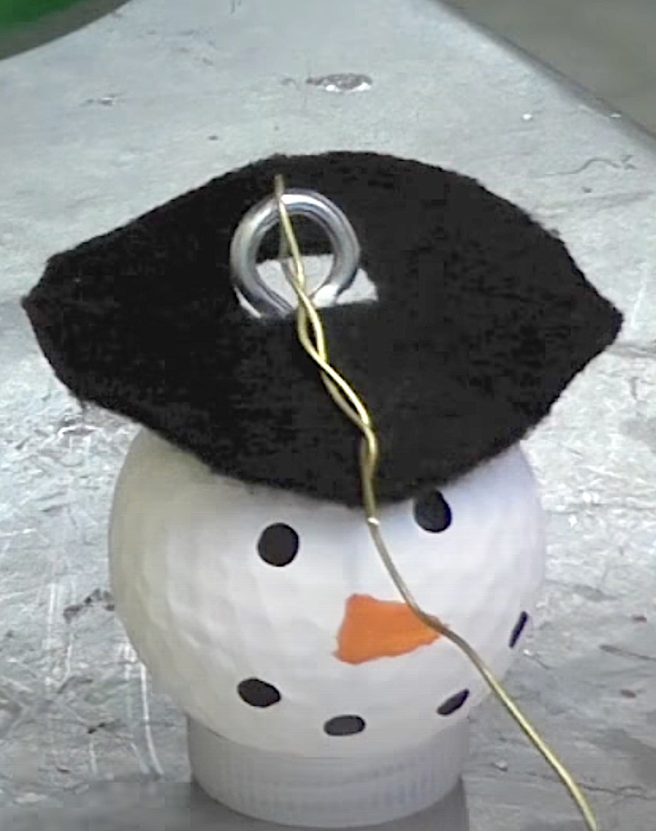 Golf Ball Snowman Christmas Tree Ornament with Video - Craft Klatch