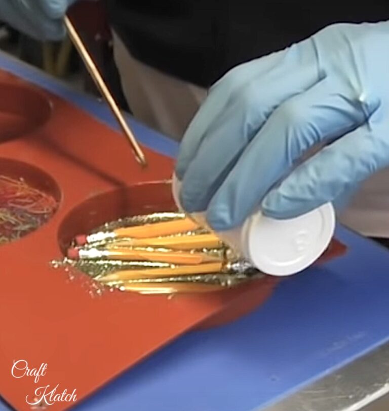 Back to School Pencil Glitter Coaster Craft - Craft Klatch