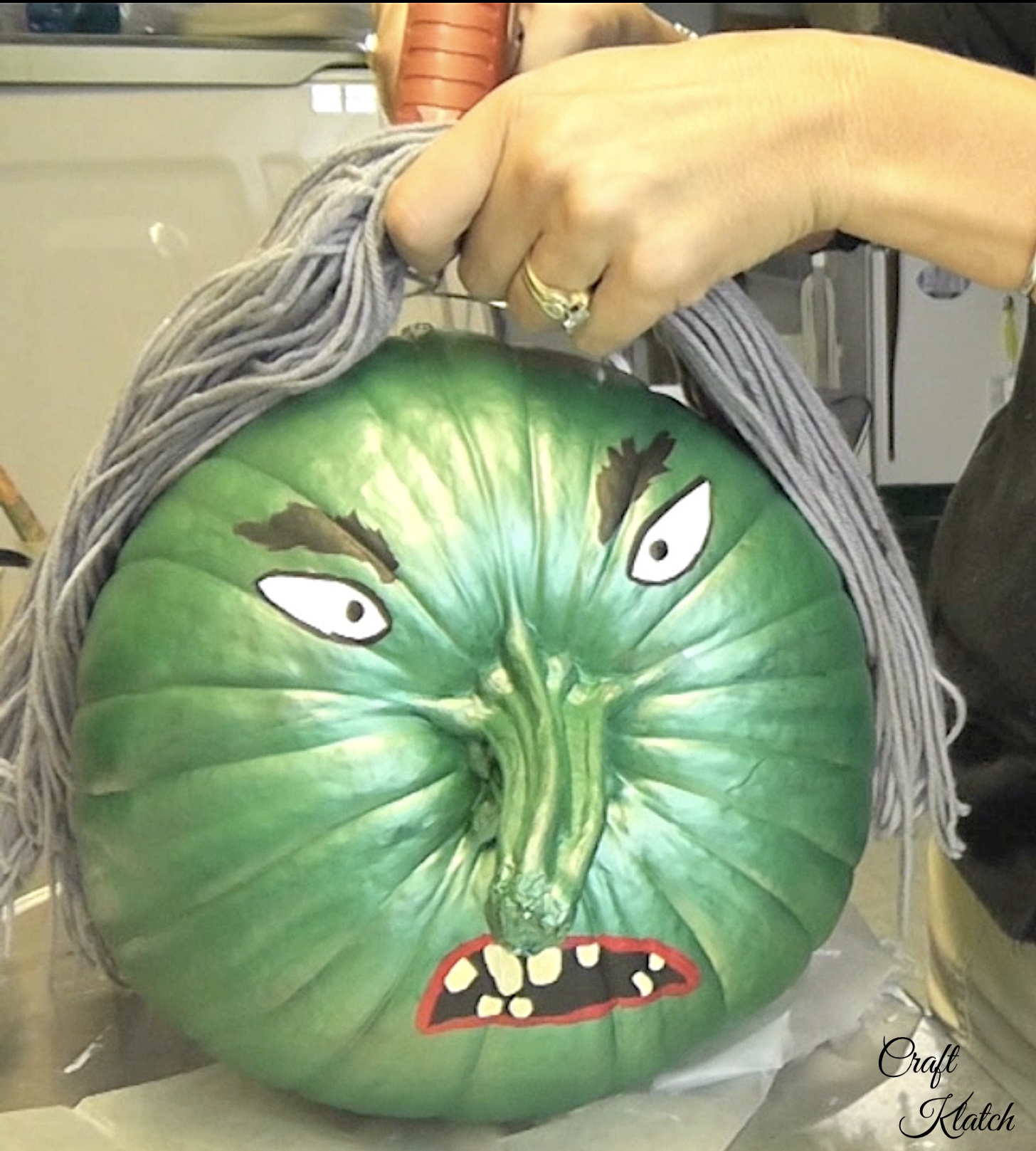 Painted Pumpkin Witch Craft for Halloween - Craft Klatch