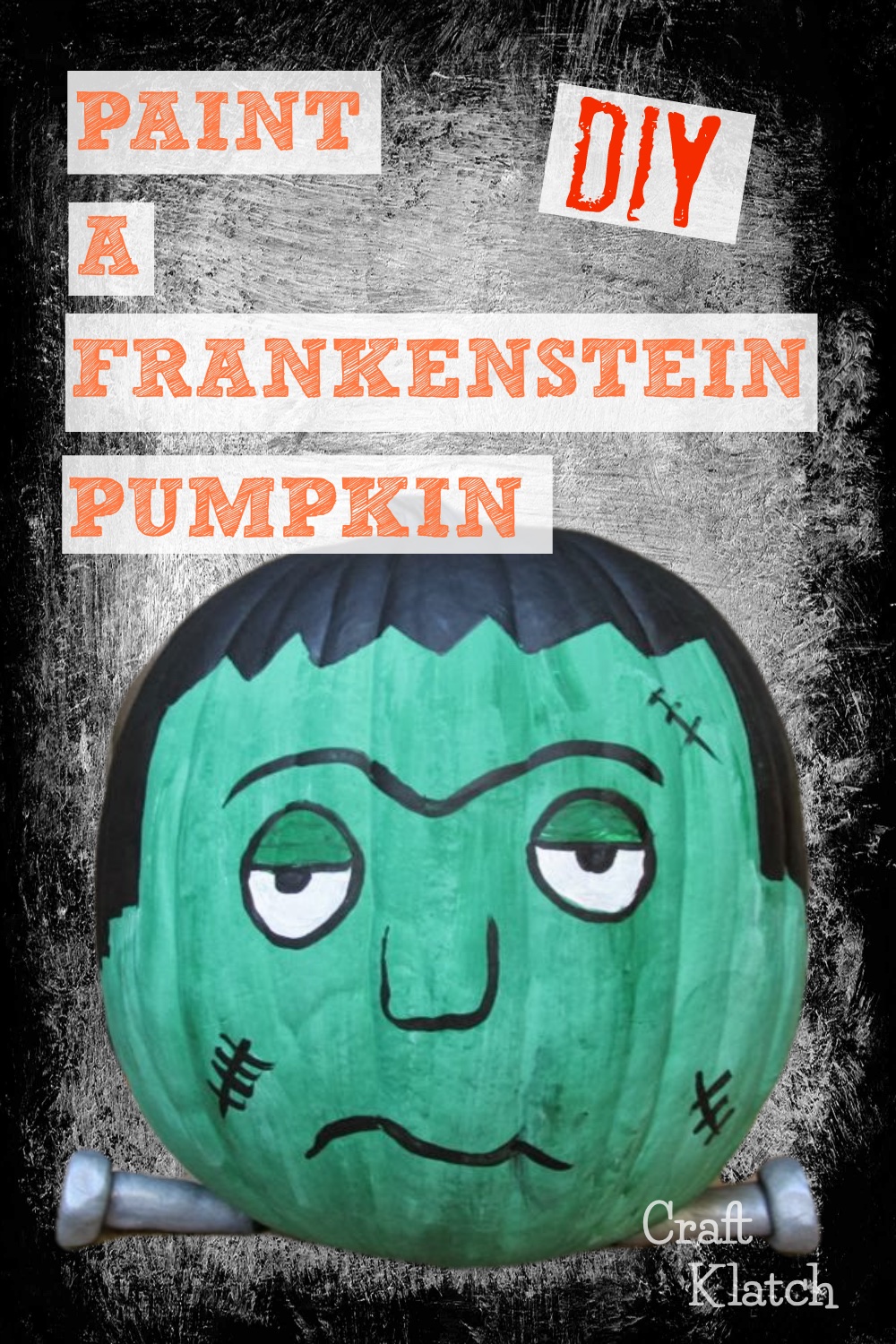 Frankenstein Painted Pumpkin for Halloween [Video] - Craft Klatch