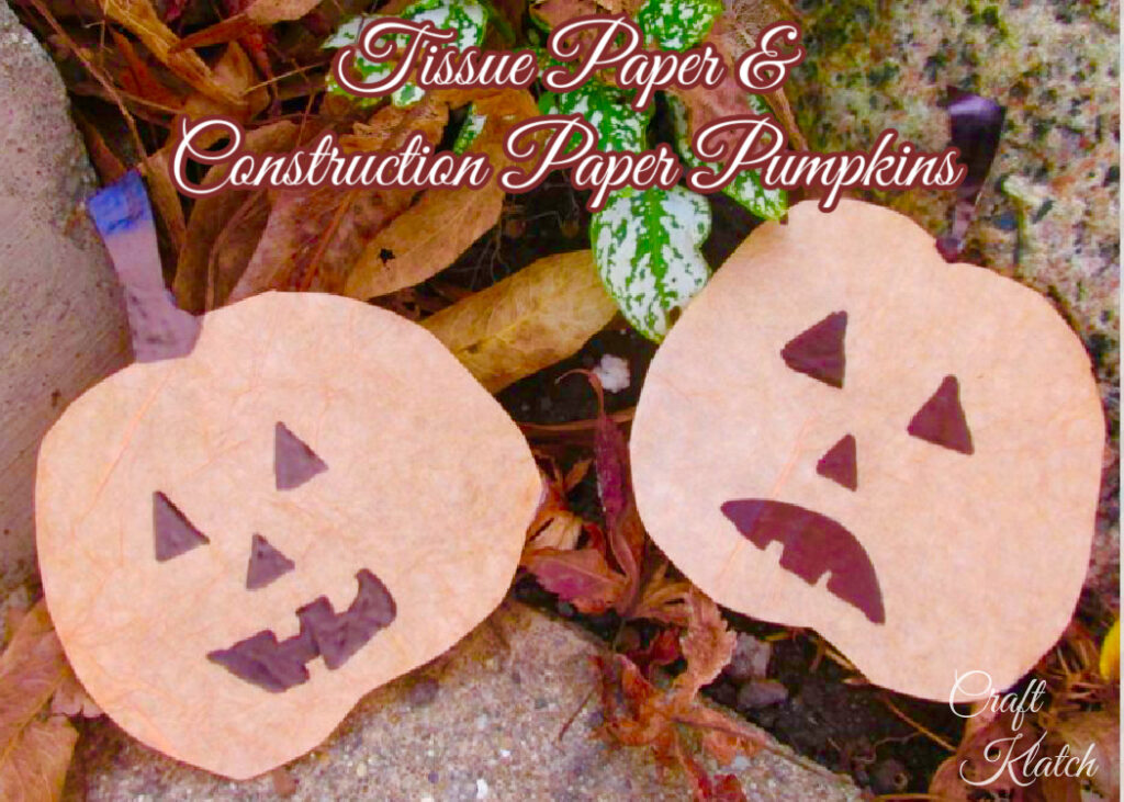 Tissue Paper and Contact Paper Pumpkins Easy Halloween Craft for Kids ...