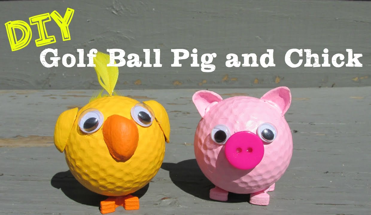 Cute Farmyard Animals Pig & Chick Recycling Golf Ball Craft - Craft Klatch