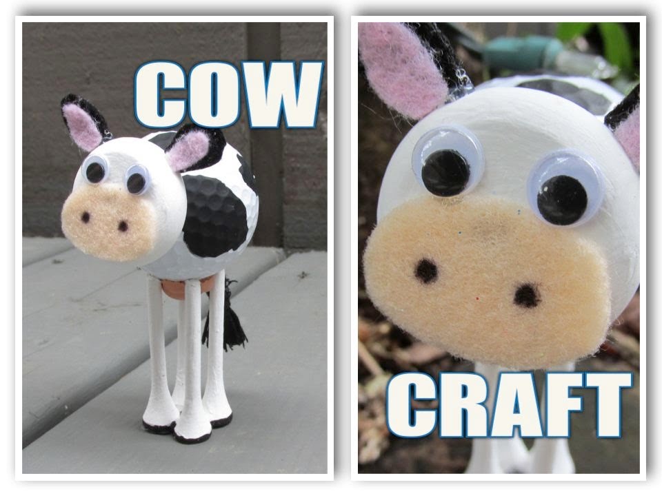 Cow Recycling Golf Ball Craft DIY with Video Tutorial - Craft Klatch