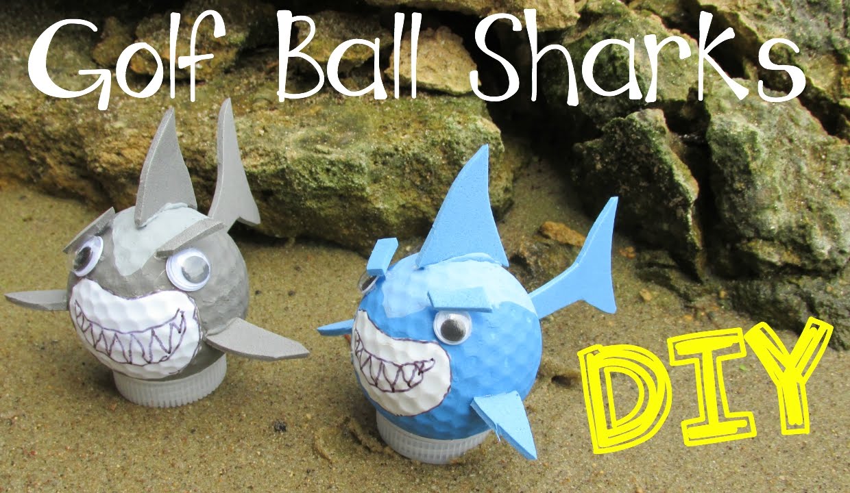 How To Make Sharks | Golf Ball Recycling Craft for Shark Week - Craft ...