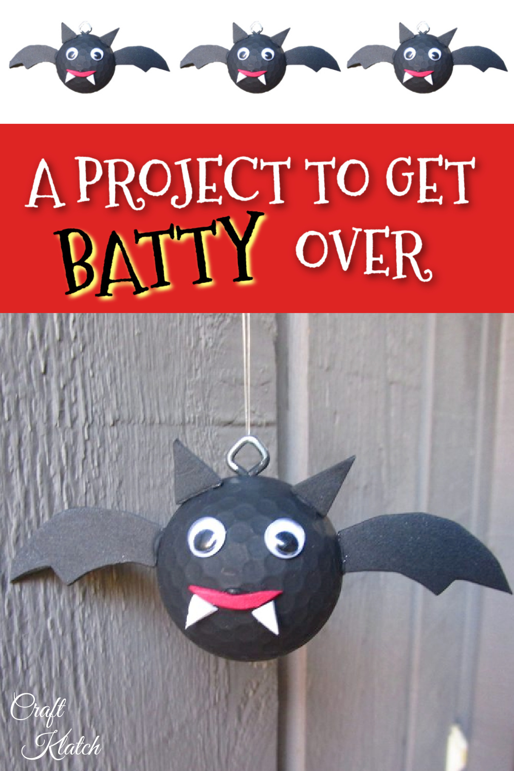 Bat Decoration For Halloween | Recycling Golf Ball Craft - Craft Klatch