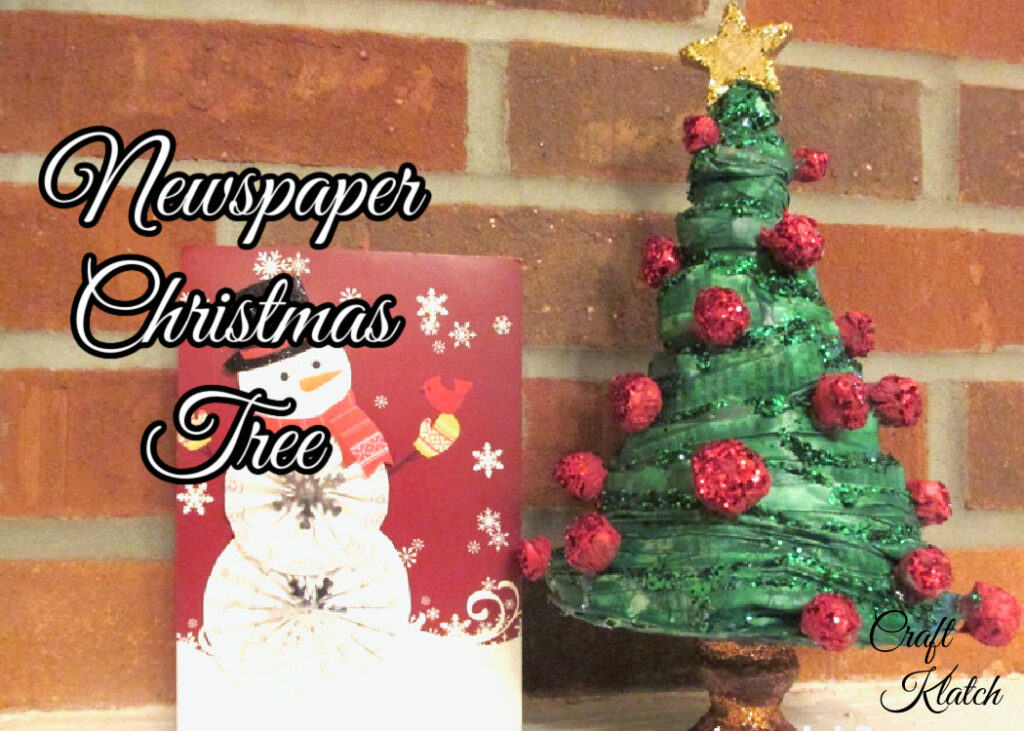 Easy Newspaper Christmas Tree DIY Craft Tutorial - Craft Klatch