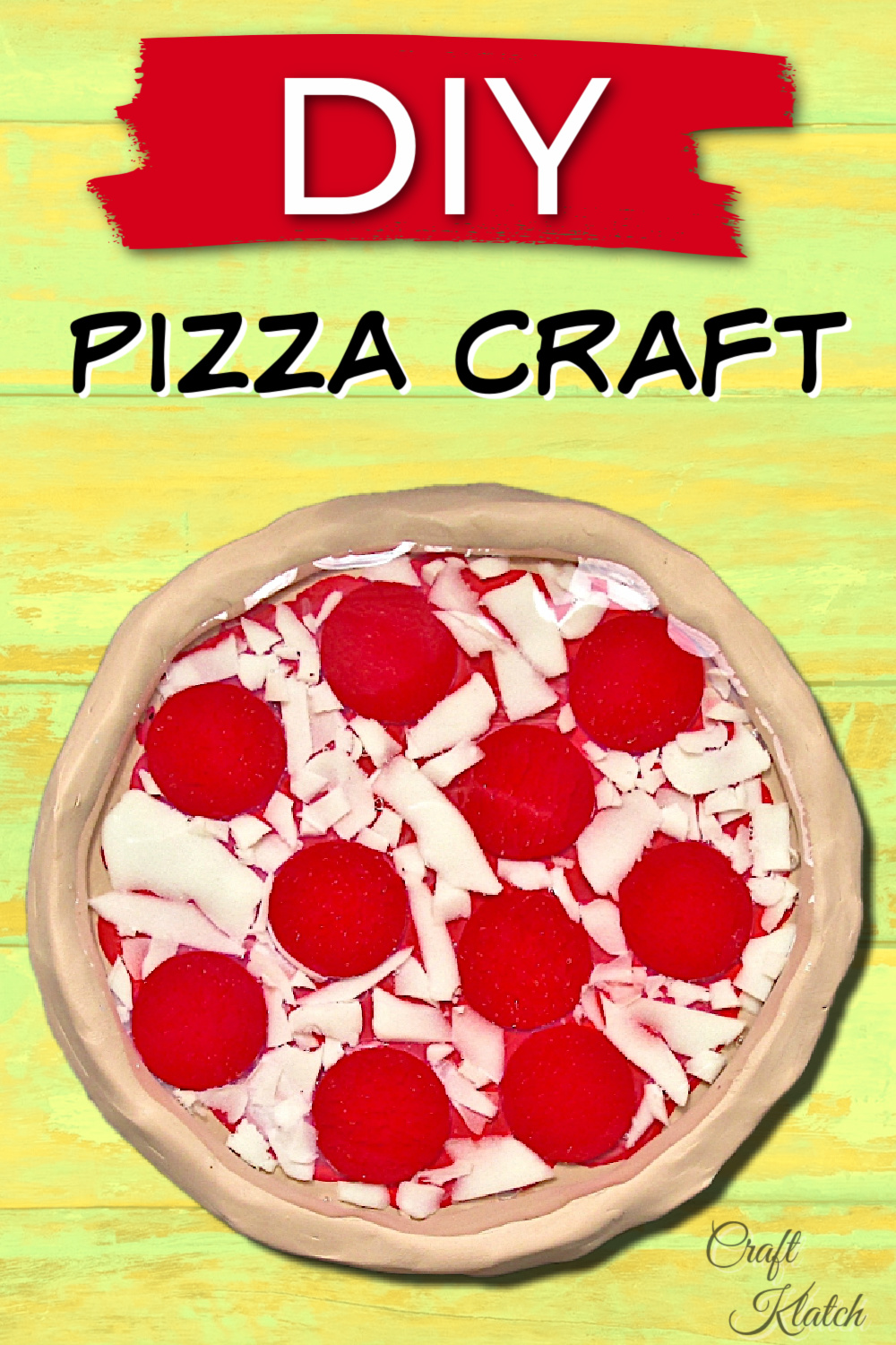DIY Pizza Craft Clay & Resin Coaster Craft Tutorial & Video - Craft Klatch