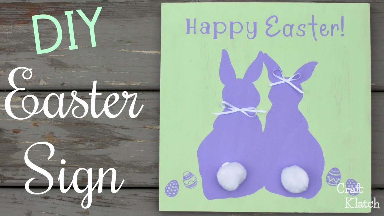 DIY Easter Bunny Sign | Cricut Crafts | Craft Klatch - Craft Klatch