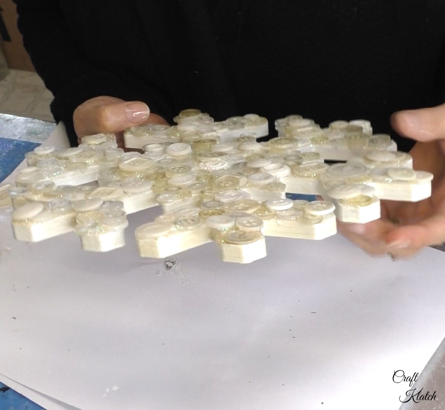 How To Make A Button Snowflake Holiday Decoration - Craft Klatch