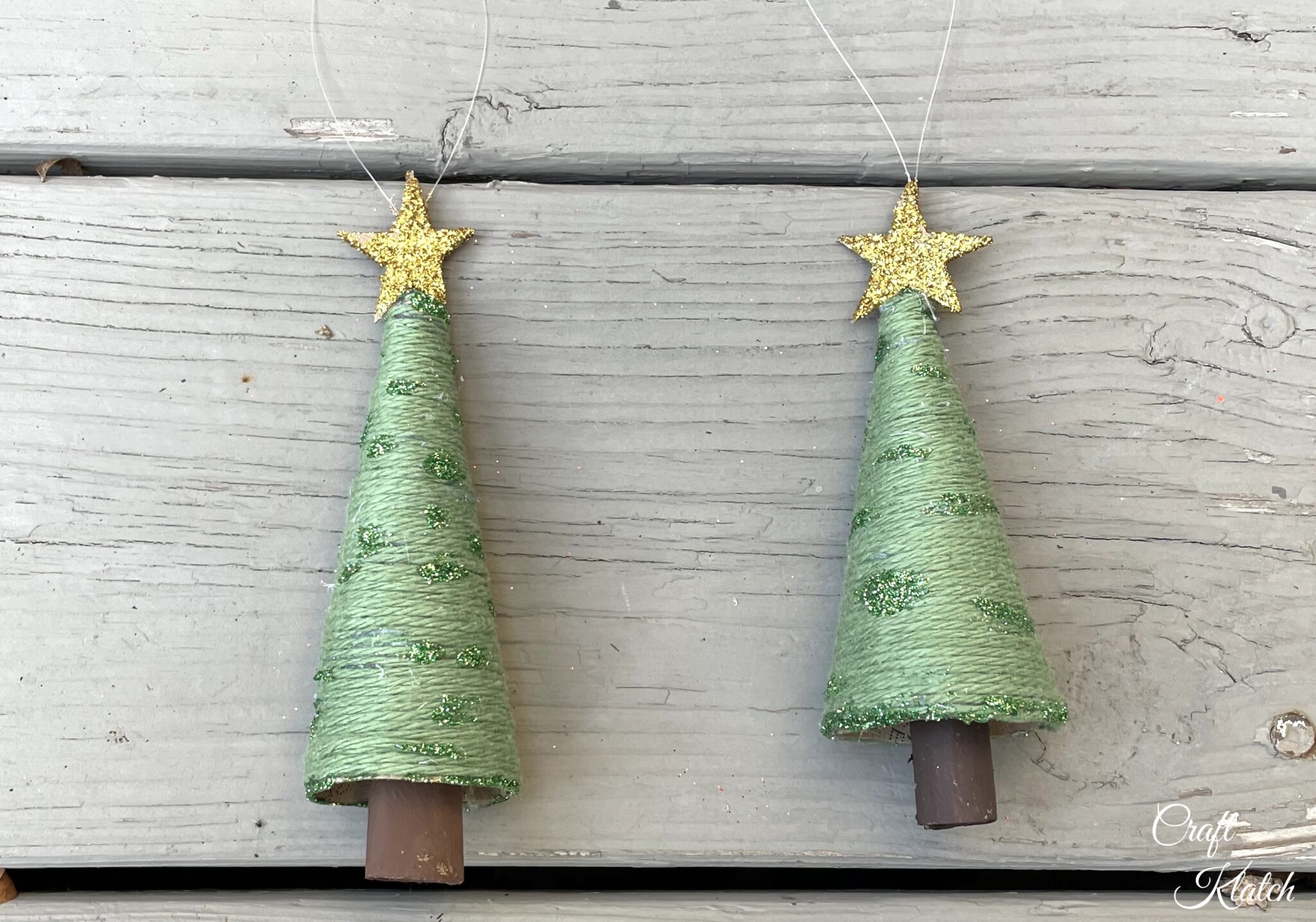 Toilet Paper Roll Christmas Tree Ornament DIY - Craft Klatch