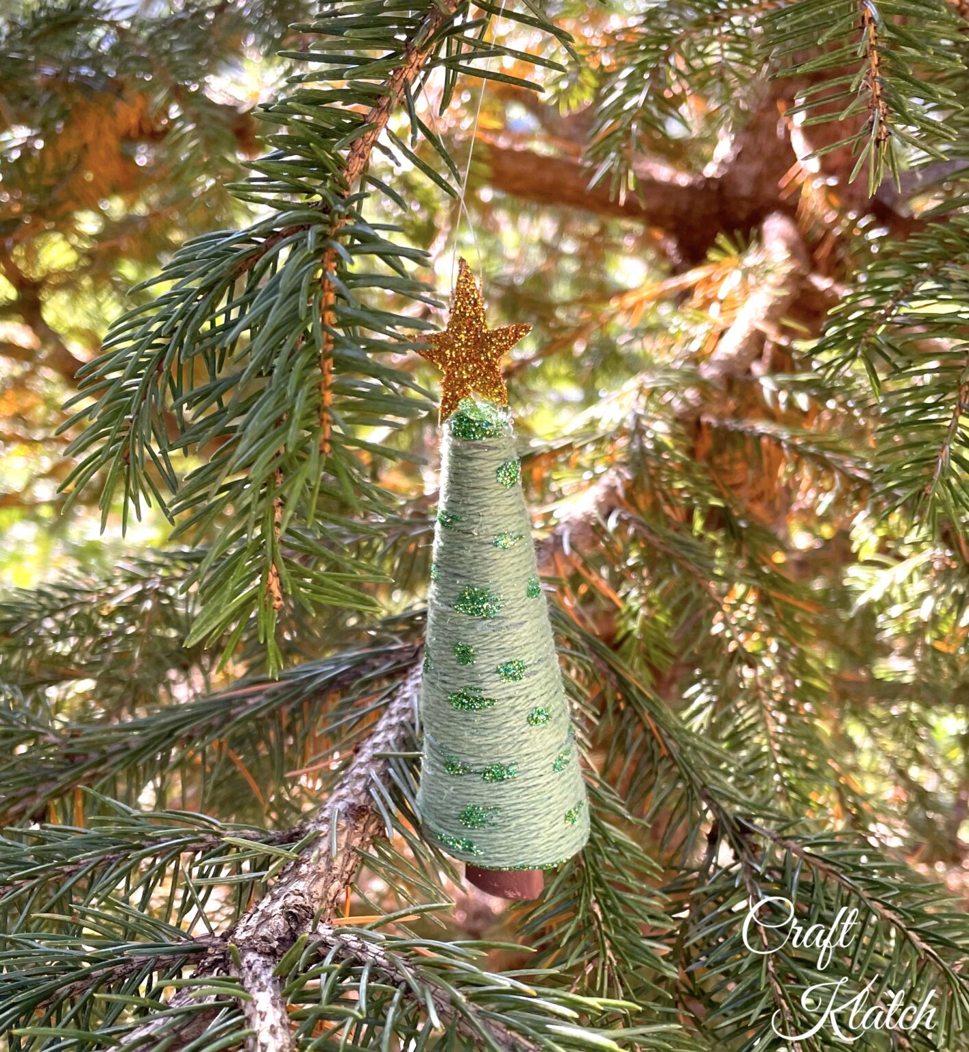 Toilet Paper Roll Christmas Tree Ornament DIY - Craft Klatch