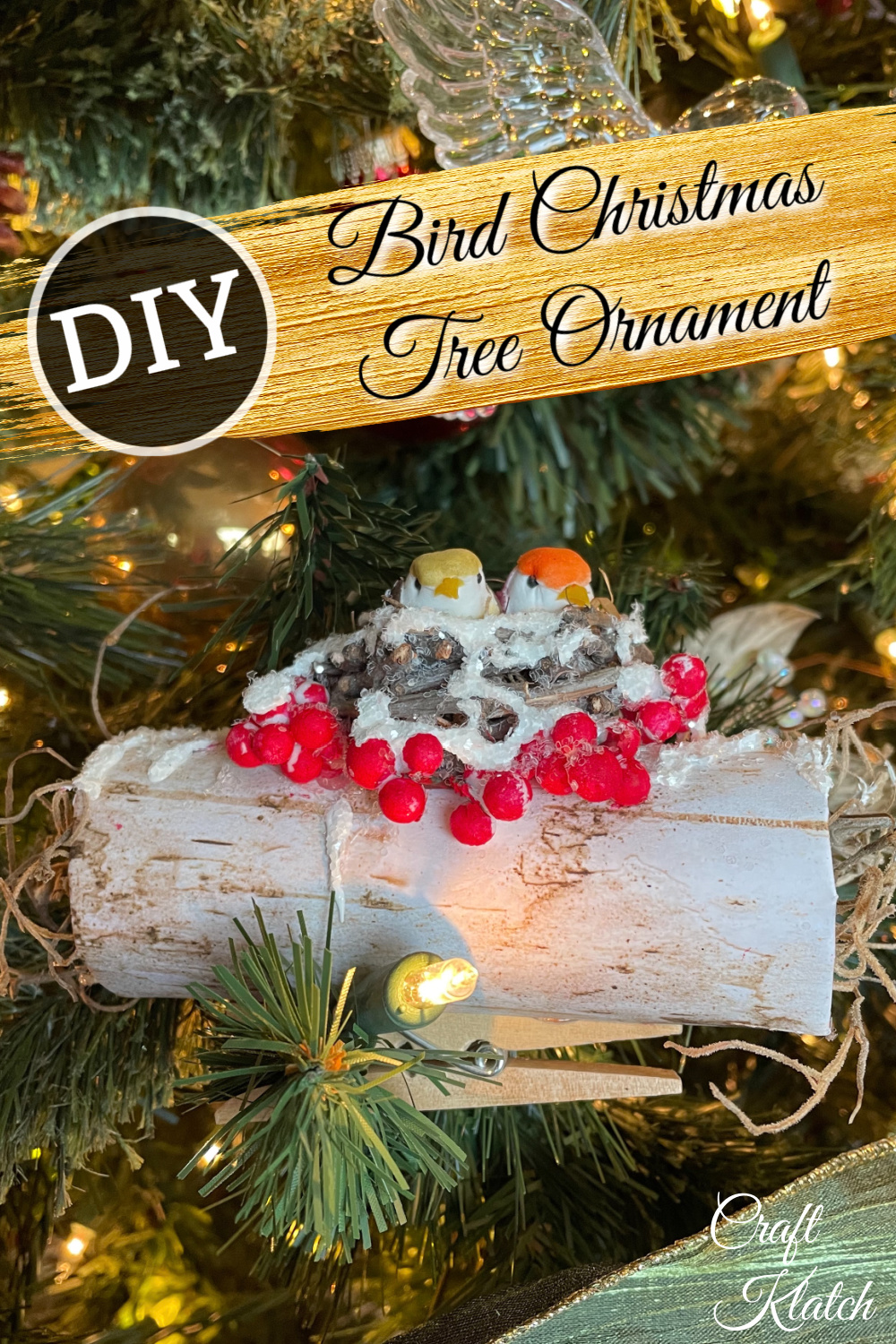 How To A Make Bird Christmas Tree Ornament DIY - Craft Klatch