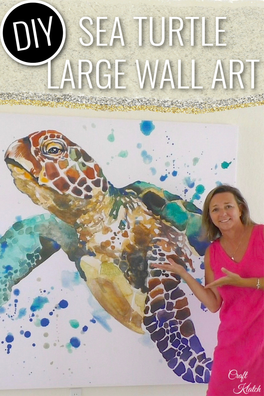Sea Turtle Large Wall Art DIY - Craft Klatch