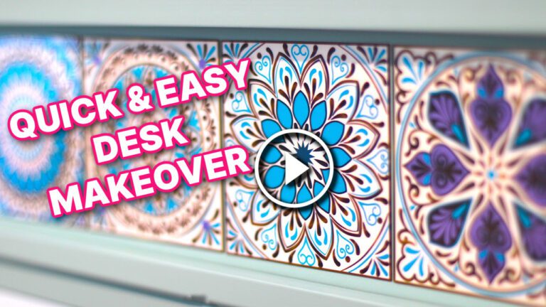 Tile Stickers for a Desk Makeover DIY - Craft Klatch