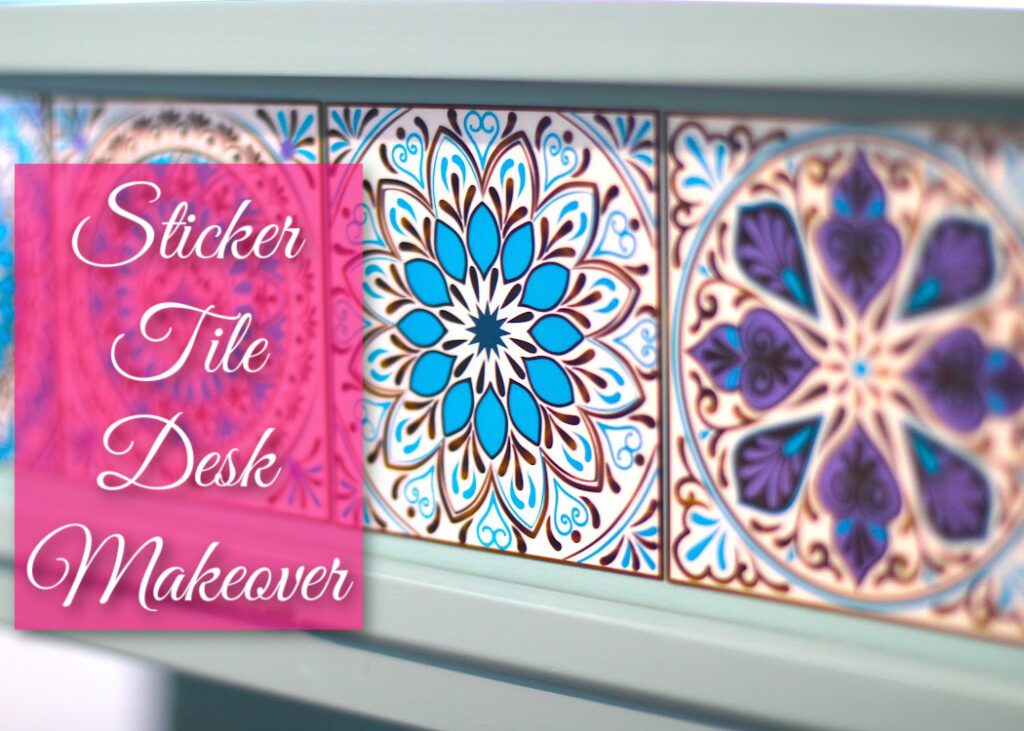 Tile Stickers for a Desk Makeover DIY - Craft Klatch