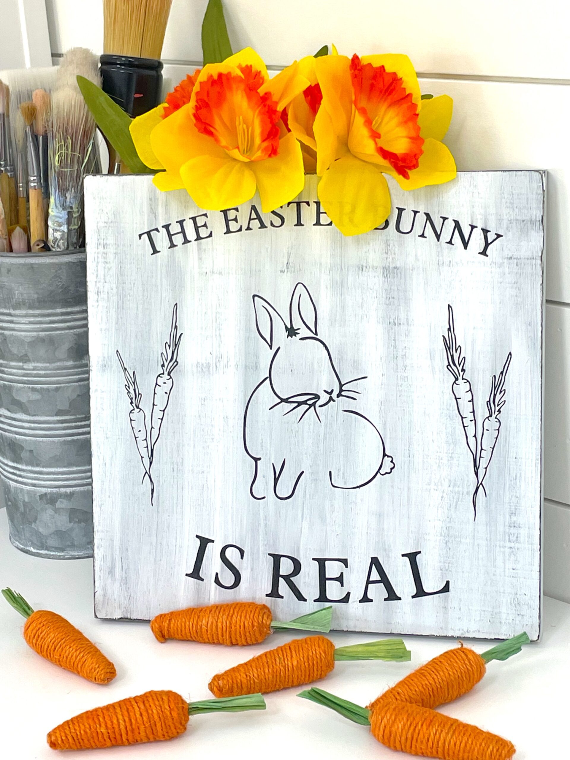 The Easter Bunny is Real Sign DIY [Video] - Craft Klatch
