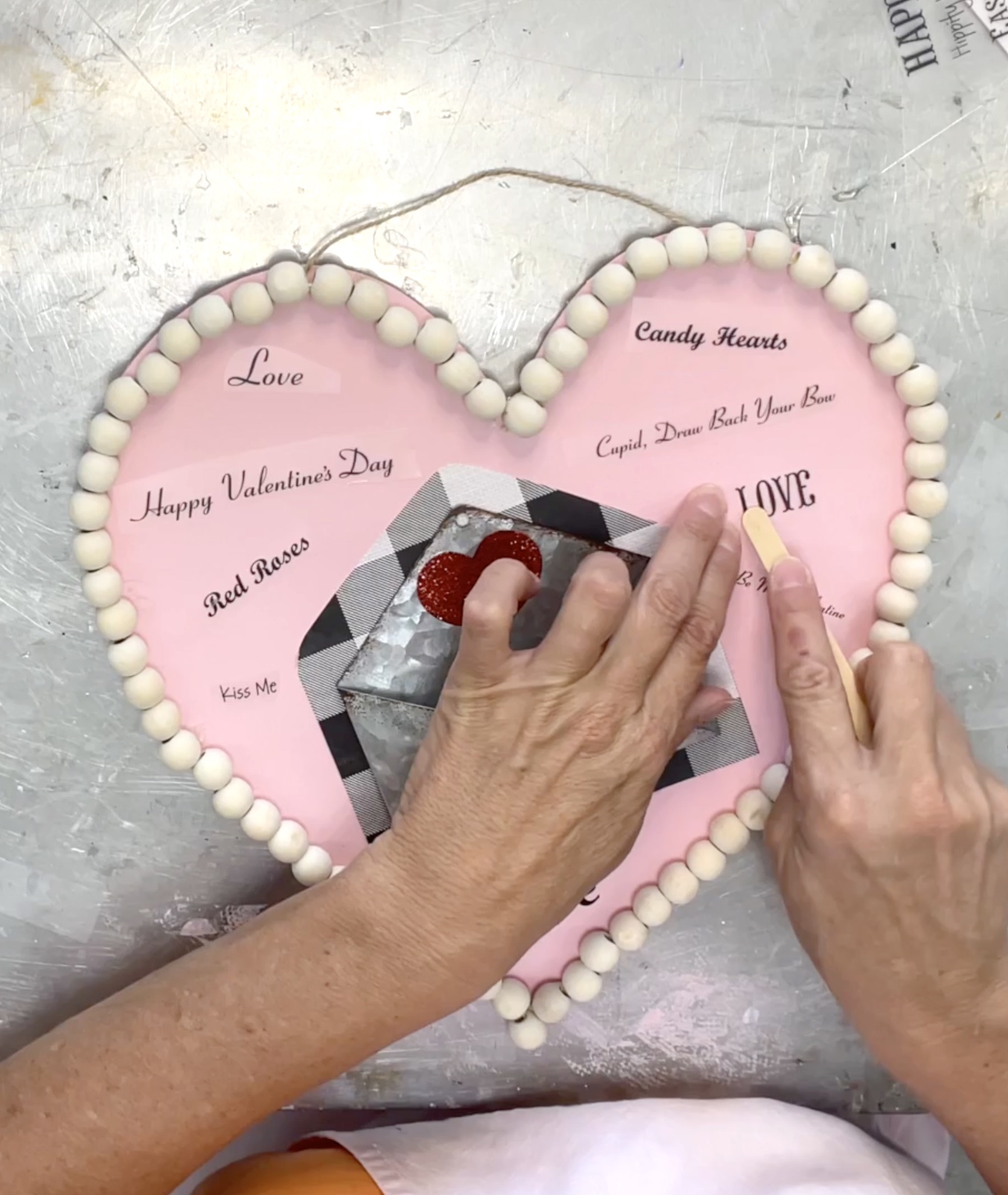 Valentine Craft Idea Using a Dollar Tree Heart with Video - Craft Klatch