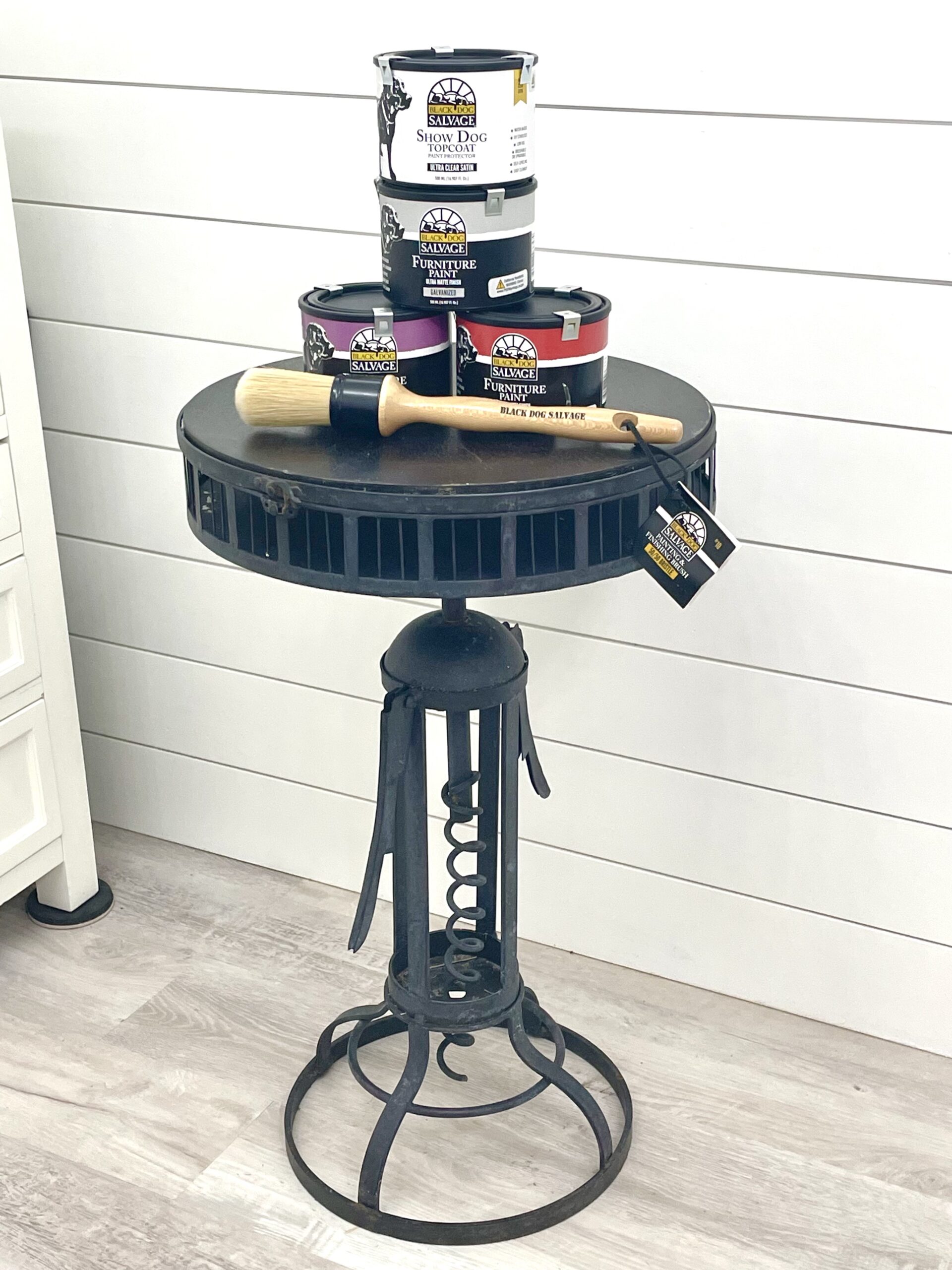 Wine and Paint Corkscrew Table Makeover - Craft Klatch
