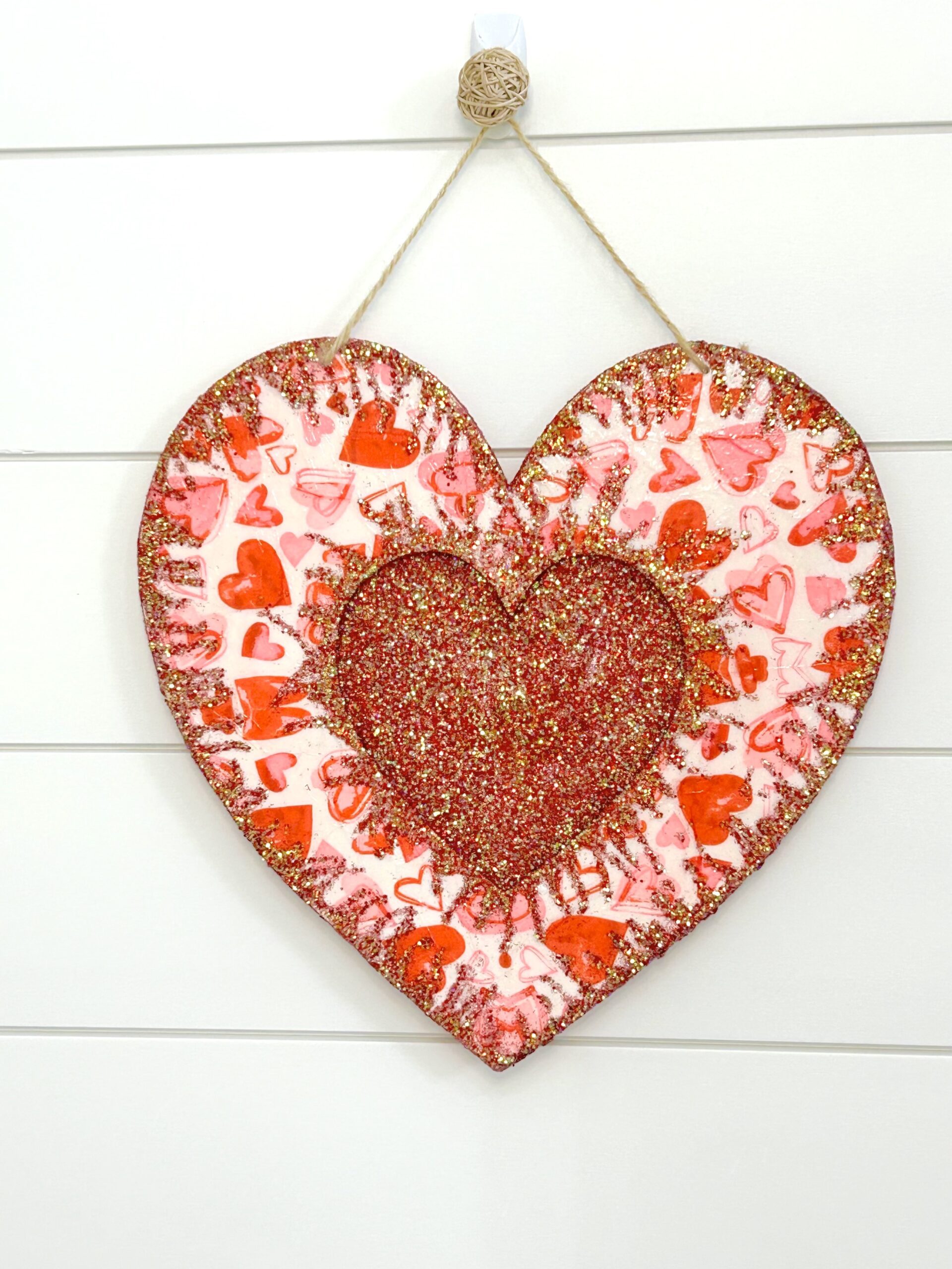 Dollar Tree Heart DIY Bursting with Glitter - Craft Klatch